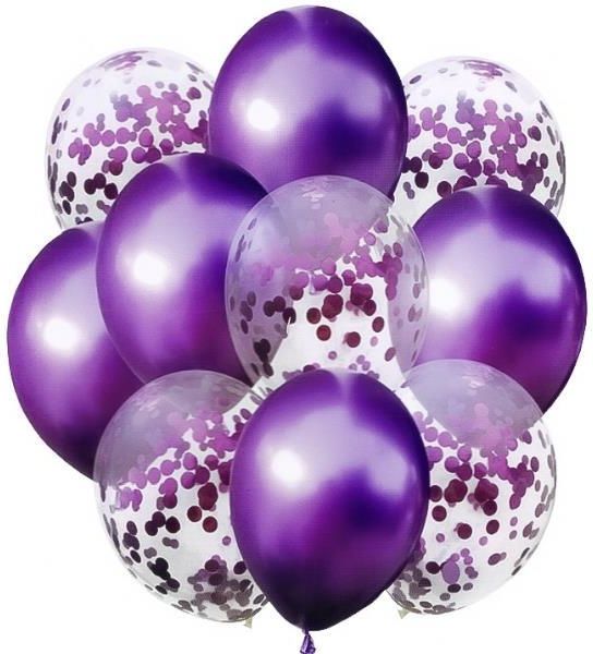 Mk Trade Zestaw Balonów Mk-Trade Bc-693 Metal Fioletowy I Konfetti 33Cm ...