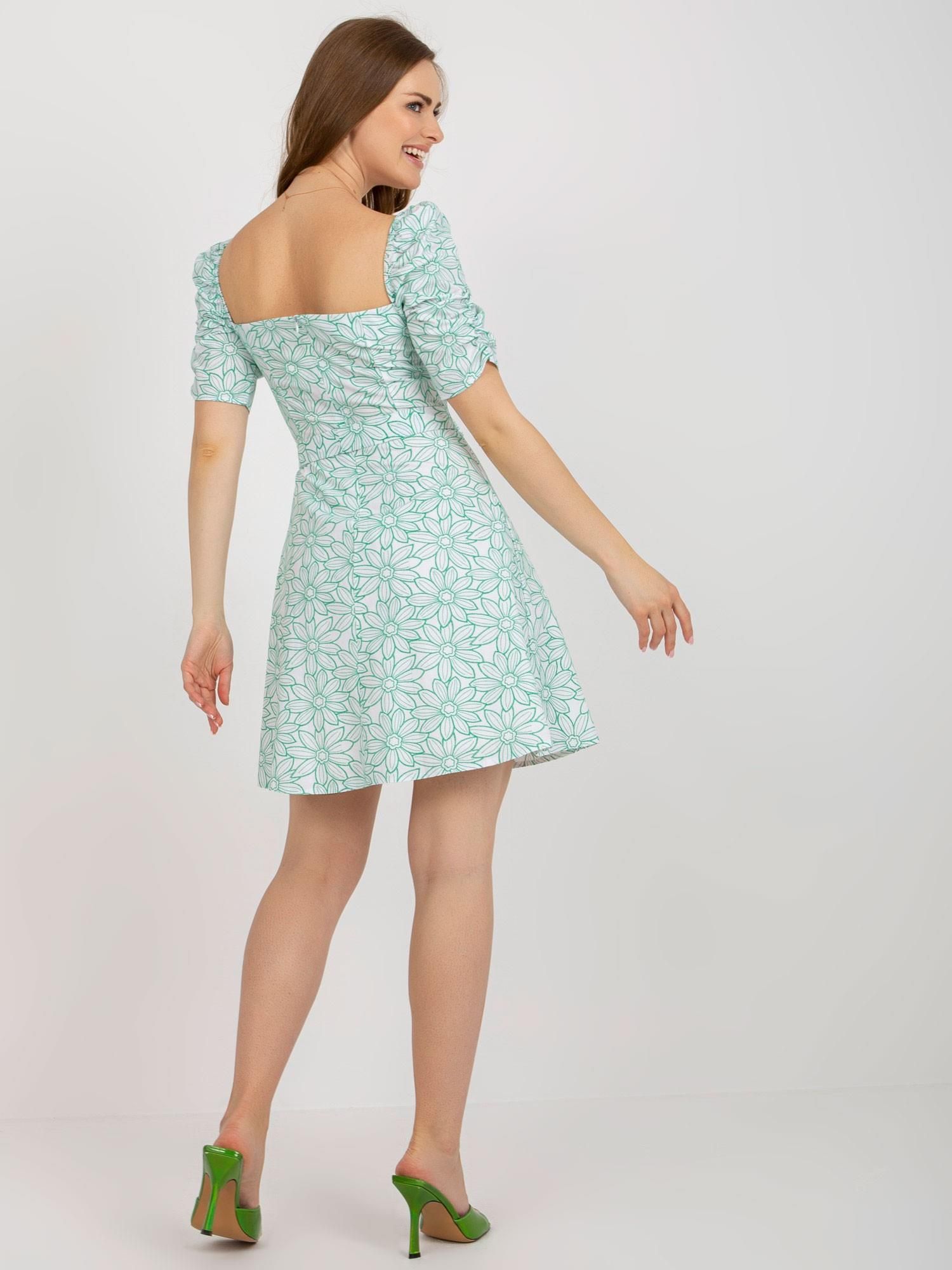 Sukienka-LK-SK-509002.03P-biało-zielony : Kolor - Biało-Zielony ...