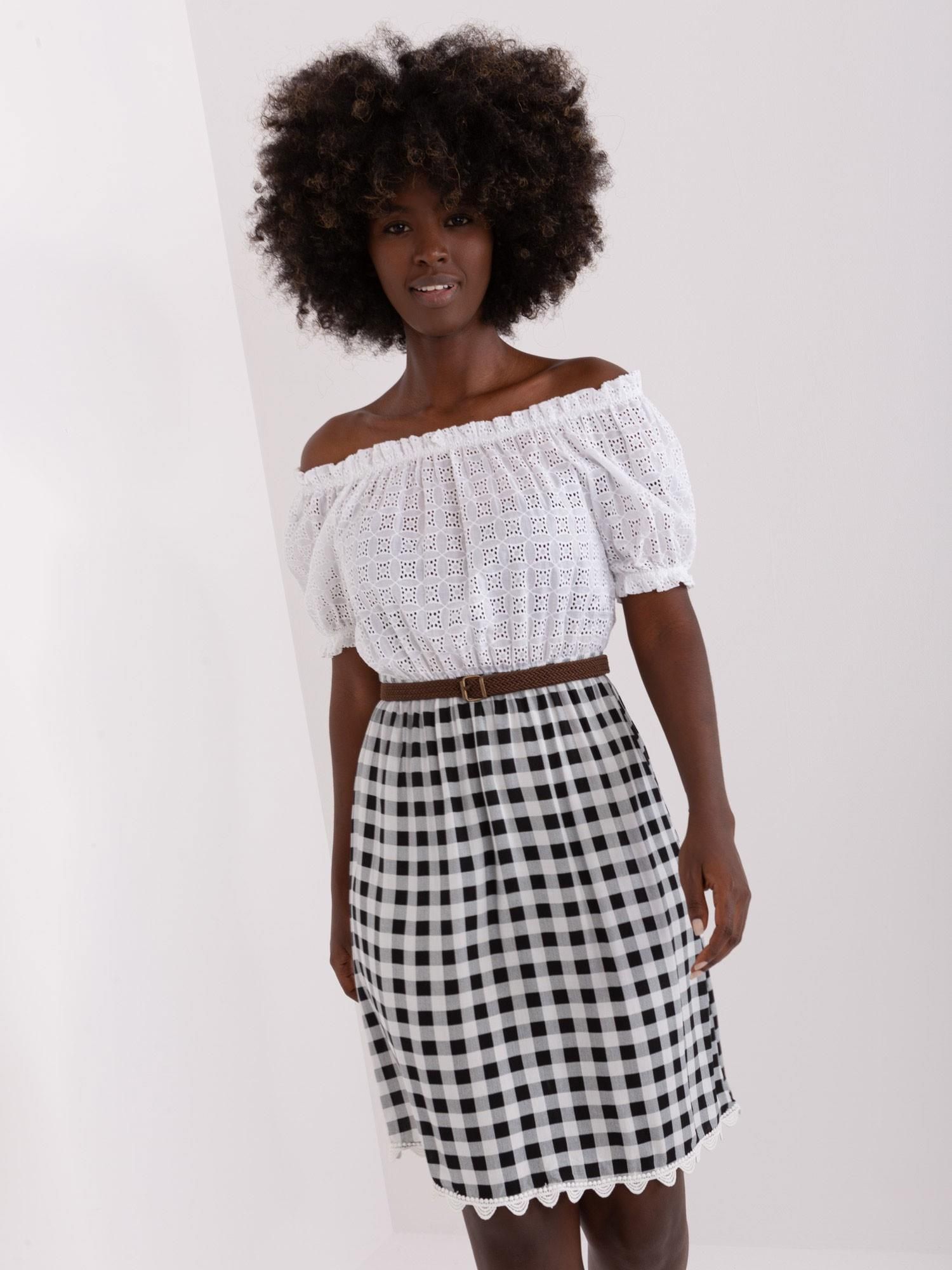 Sukienka-LK-SK-506343.60P-biało-czarny : Kolor - Biało-Czarny, Rozmiar ...