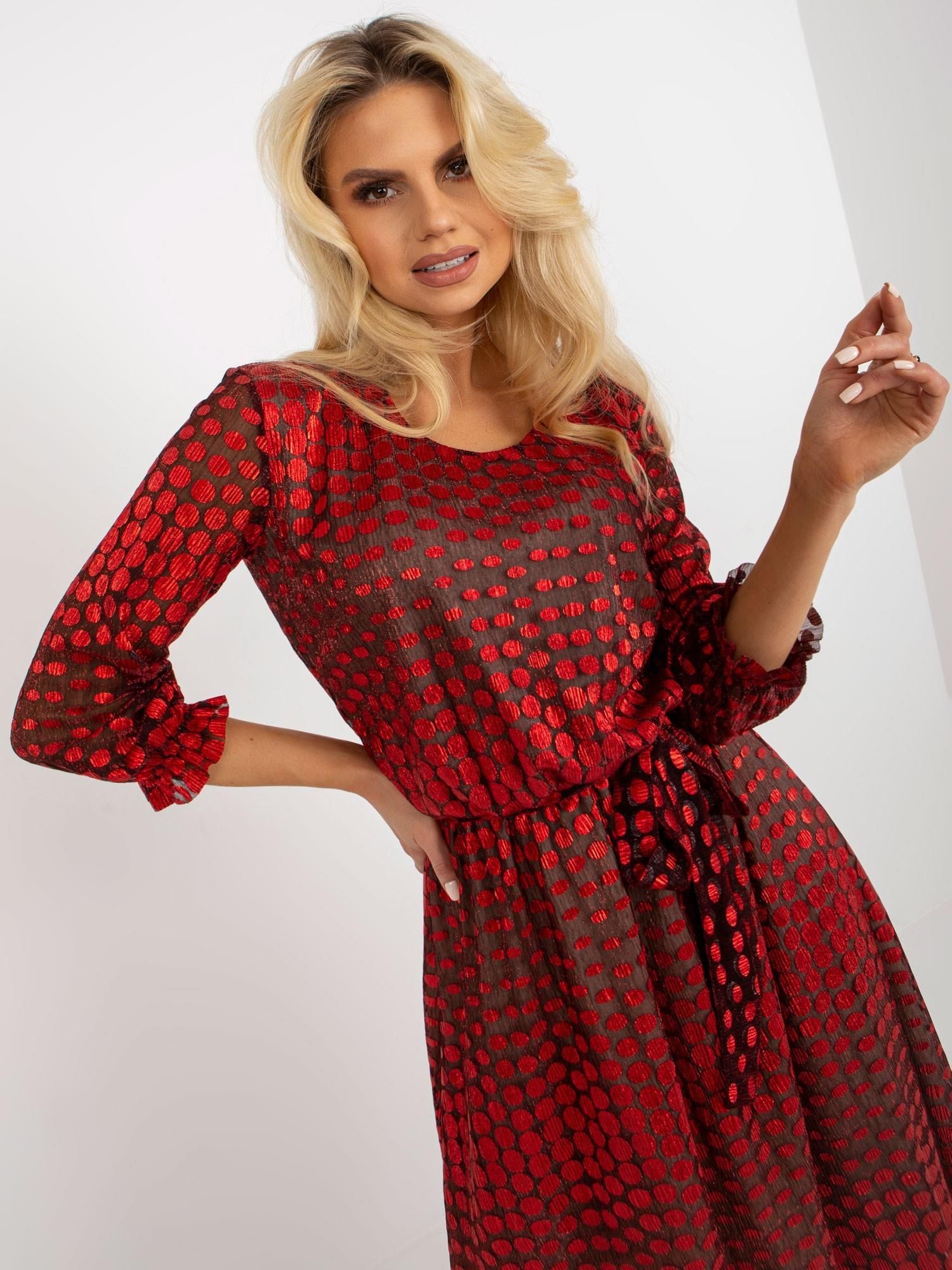 Sukienka-LK-SK-507822.11X-czerwony : Kolor - Czerwony, Rozmiar - 36 ...