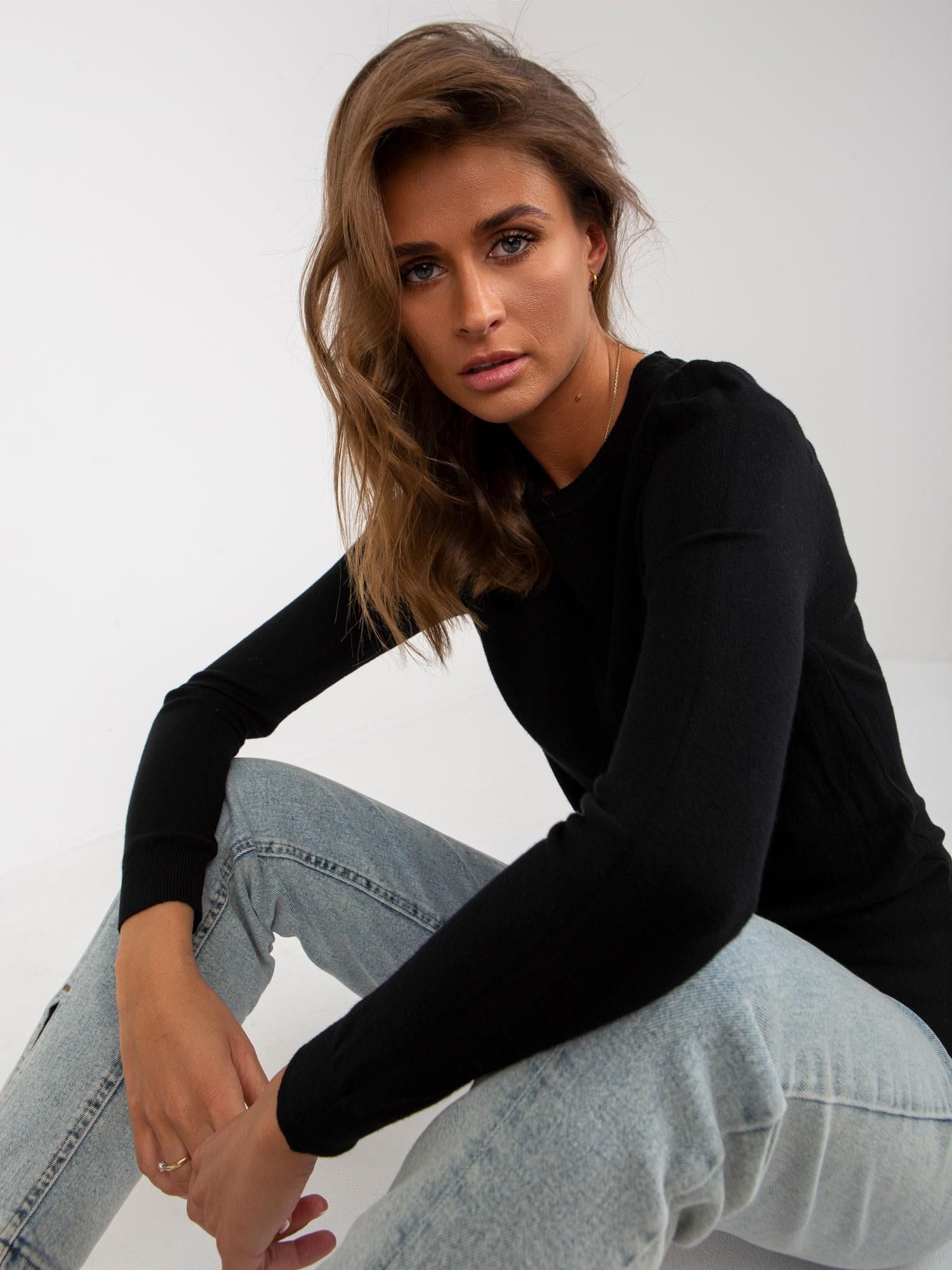 Sweter-NM-SW-J52001.06P-czarny : Kolor - czarny, Rozmiar - ONE SIZE ...