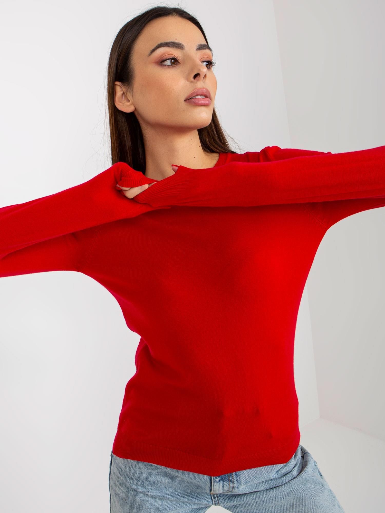 Sweter-NM-SW-J52001.02P-czerwony : Kolor - Czerwony, Rozmiar - ONE SIZE ...