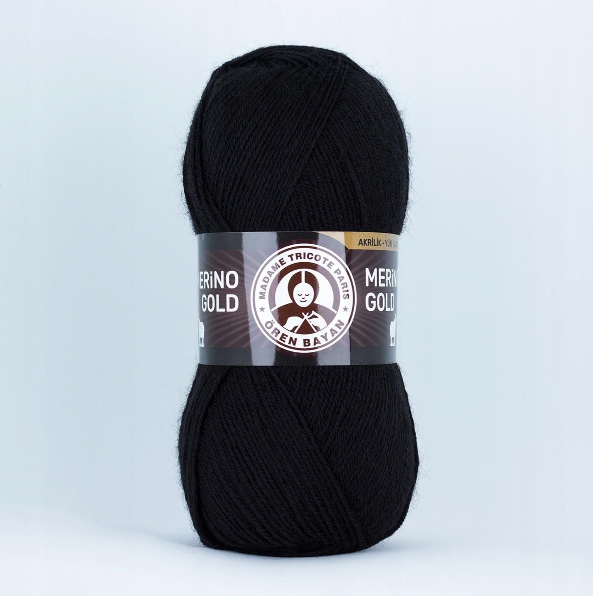 Madame Tricote Paris Włóczka Merino Gold 100G/400M Wełna Merynos 999 ...