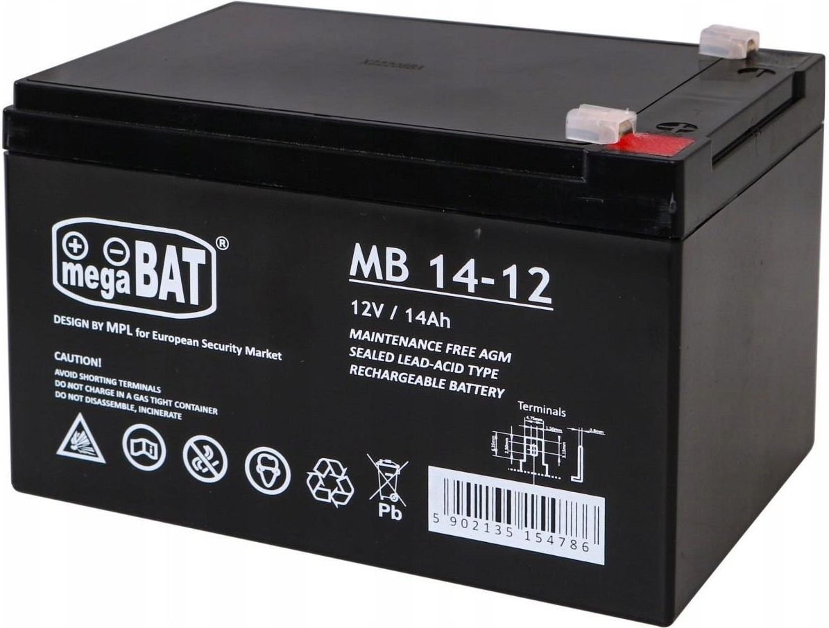 Bateria do zasilacza Akumulator AGM 12V 14Ah megaBAT - Opinie i ceny na ...