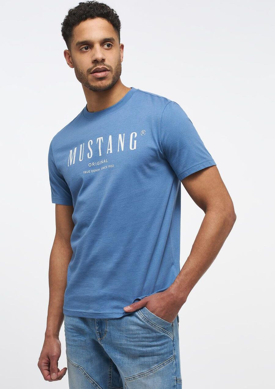 MUSTANG ALEX C PRINT MĘSKI T-SHIRT KOSZULKA LOGO NADRUK MOONLIGHT BLUE ...