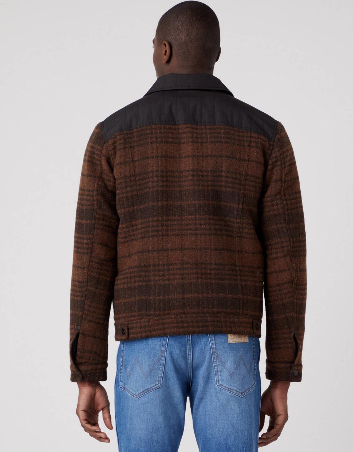WRANGLER WOOL TRUCKER JACKET CARAFE BROWN W4E0SGXEP - Ceny i opinie ...