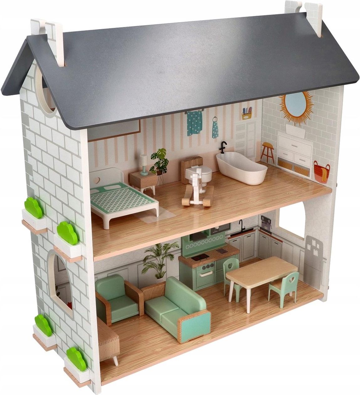 Adam Toys Duży Domek Dla Lalek Z Akcesoriami - Ceny i opinie - Ceneo.pl