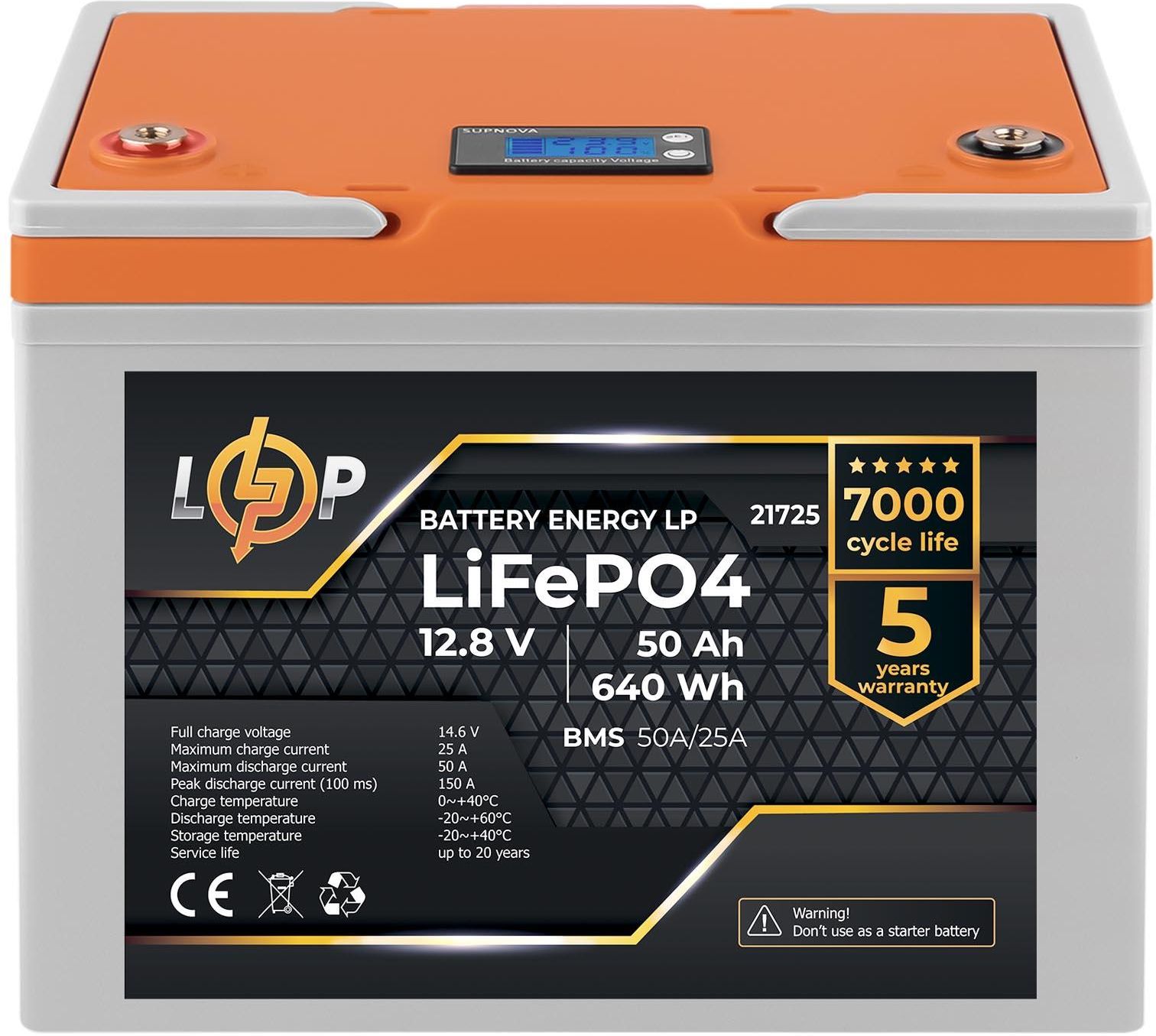 Bateria do zasilacza Akumulator Energy LP LiFePO4 12,8V - 50 Ah (640Wh ...