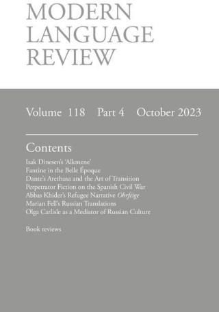 Modern Language Review (118: 4) October 2023 - Literatura obcojęzyczna ...