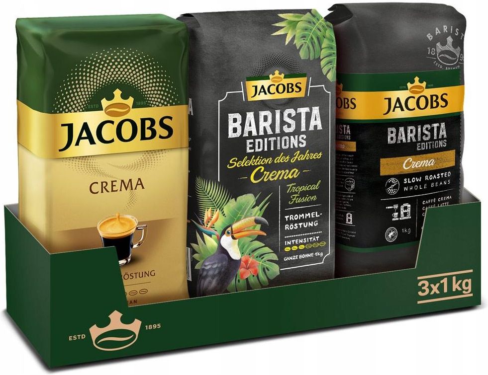 Kawa Jacobs Crema/Barista/Tropical Ziarnista 3X1kg - Ceny i opinie ...