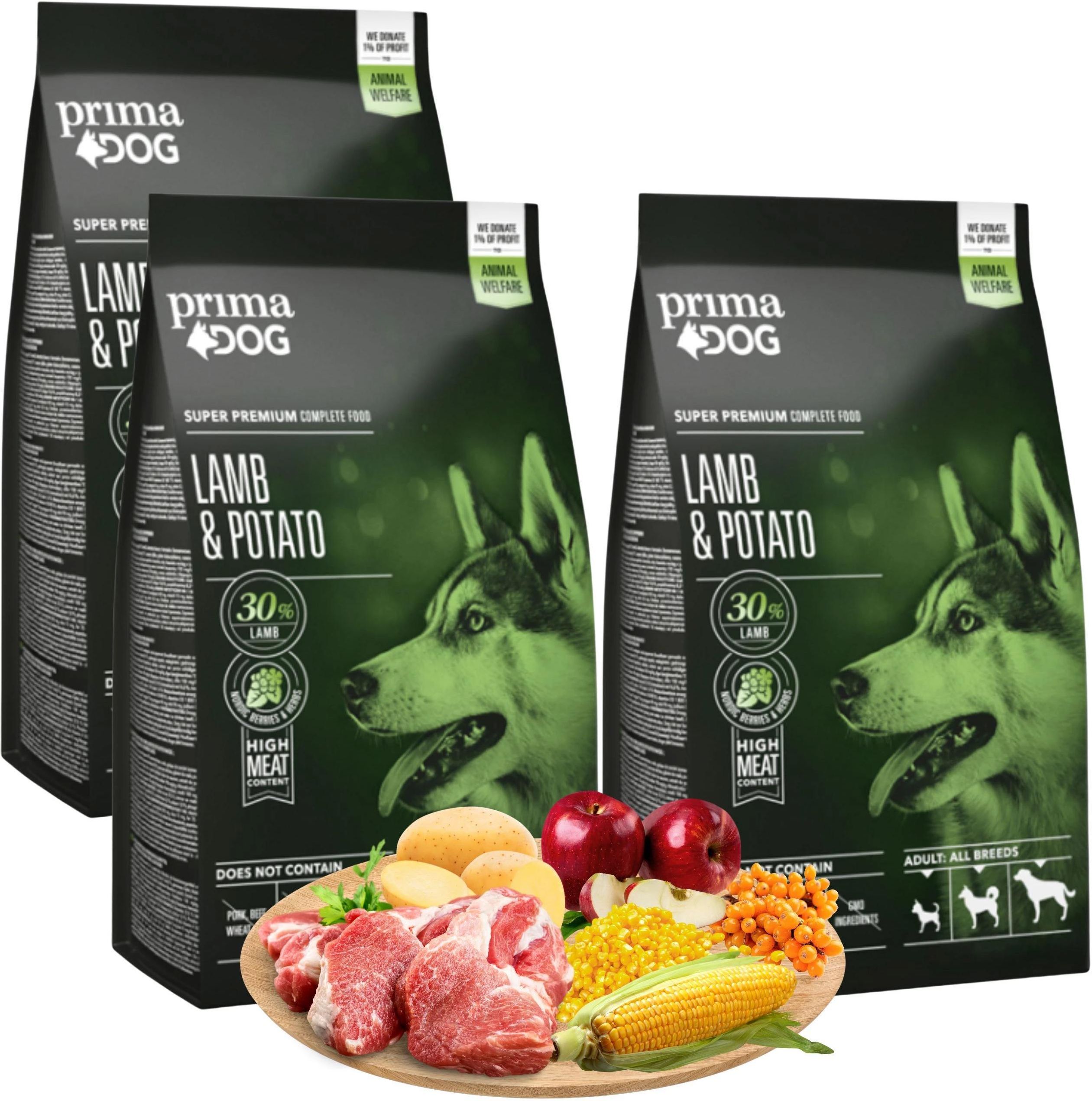 Karma Primadog Adult Karma Sucha Dla Psa Jagnięcina Z Ziemniakami 3X2Kg - Ceny i opinie - Ceneo.pl