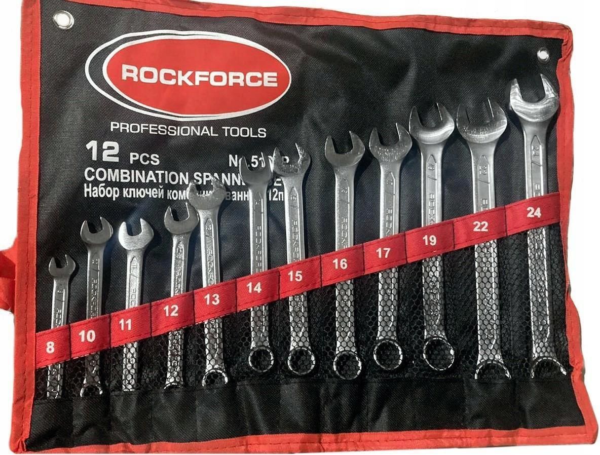 Rockforce Zestaw Klucze Kluczy Płasko-Oczkowych 8-24Mm 12 El RF5121P ...