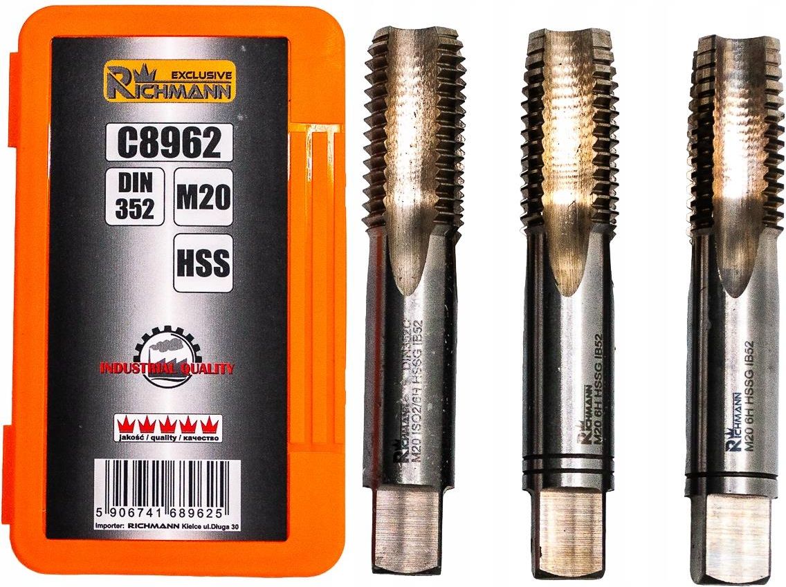 Corona/Richmann Gwintowniki M20 Ręczny Hss DIN-352 Hrc 64-66 3 szt - Opinie i ceny na Ceneo.pl