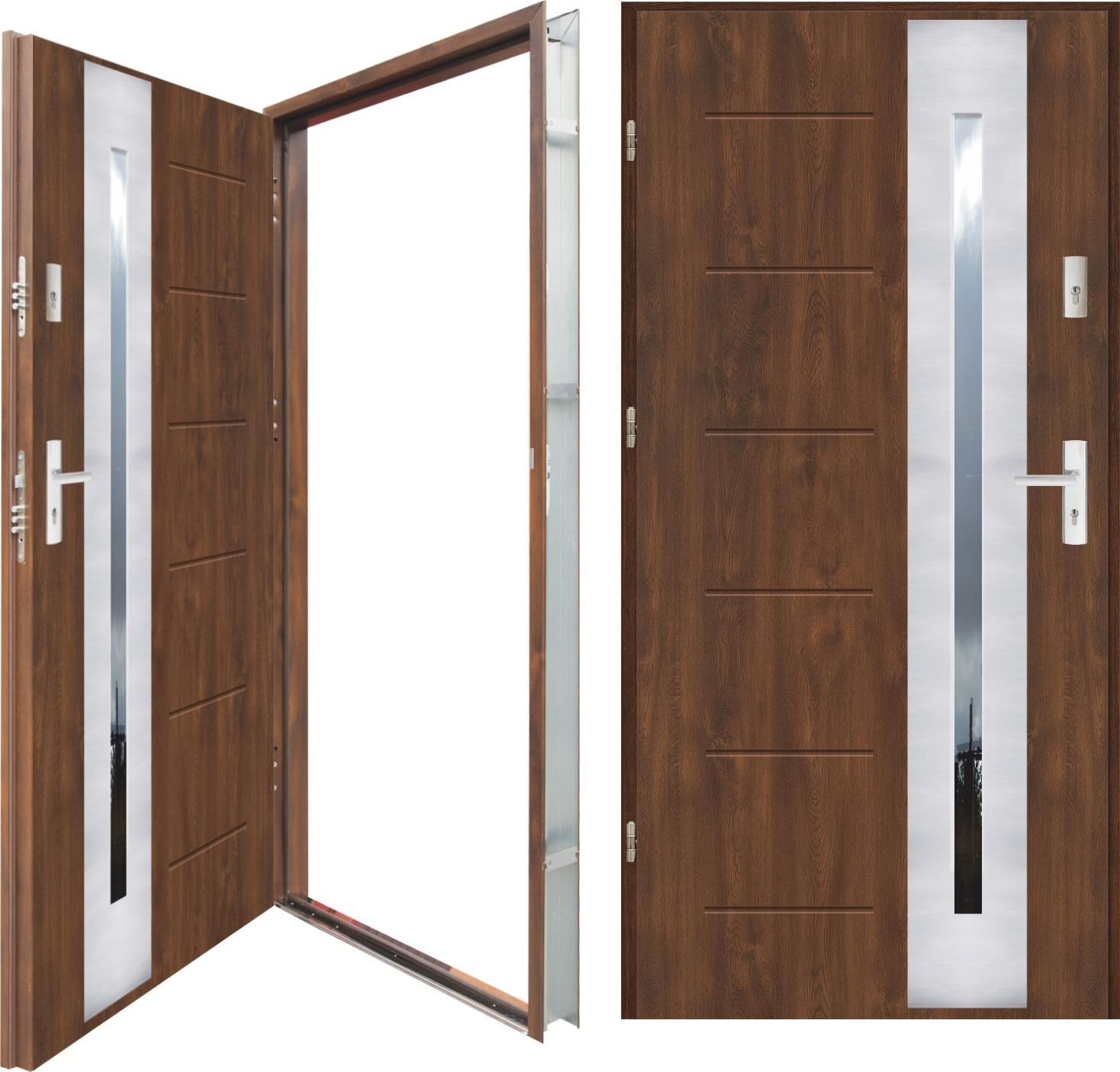 Drzwi zewnętrzne Drzwi wejściowe stalowe model EKO-NORM GALA 43 INOX - Opinie i ceny na Ceneo.pl