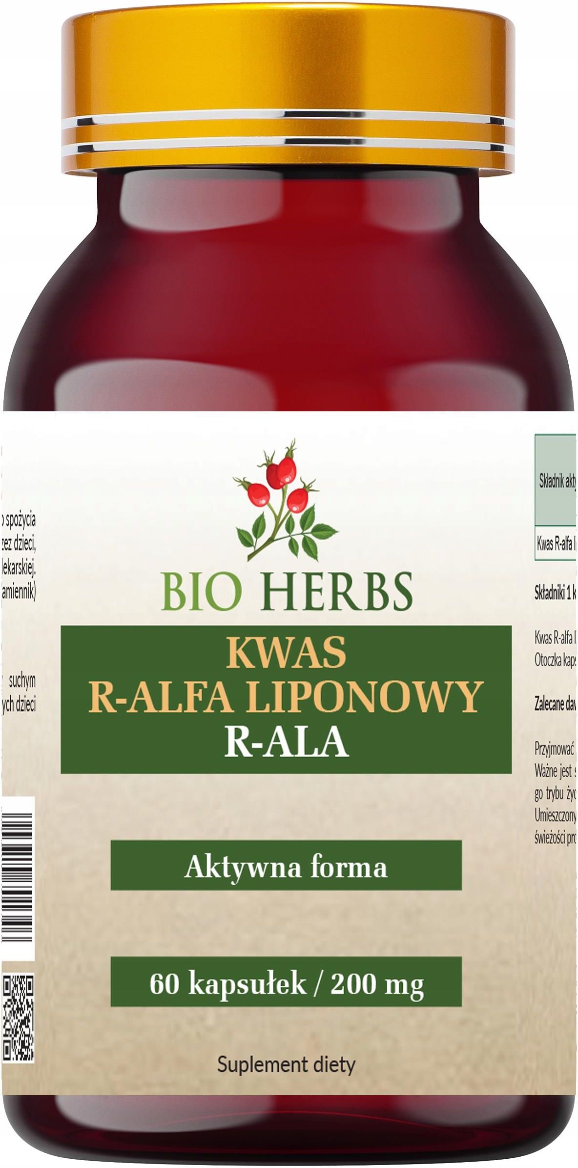 Bio Herbs Kwas R Alfa Liponowy Ala 200Mg Tantyoksydant 60Kaps. - Opinie i ceny na Ceneo.pl