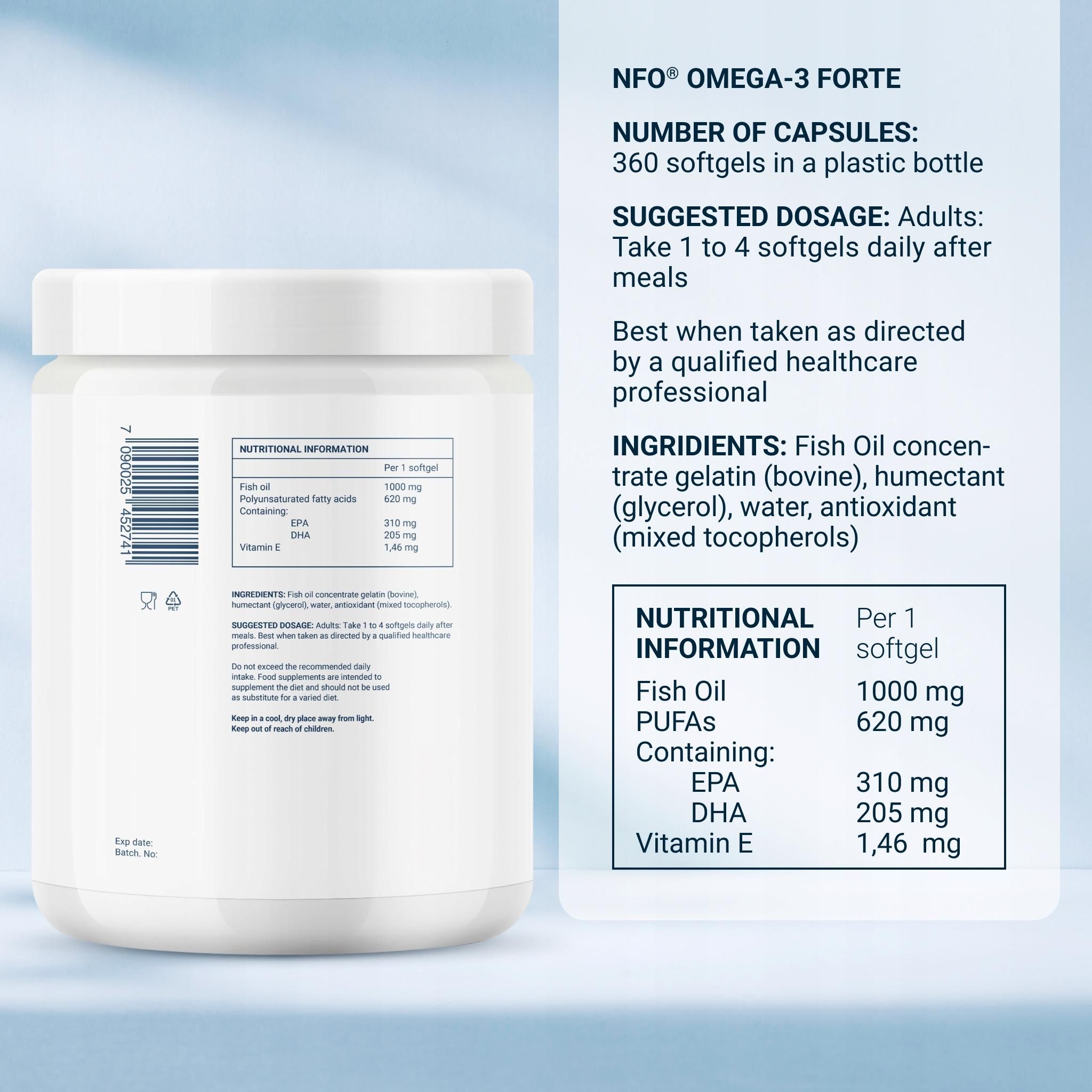 Norwegian Fish Oil As Nfo Omega 3 Forte Big Box 360Kaps. - Opinie i ...