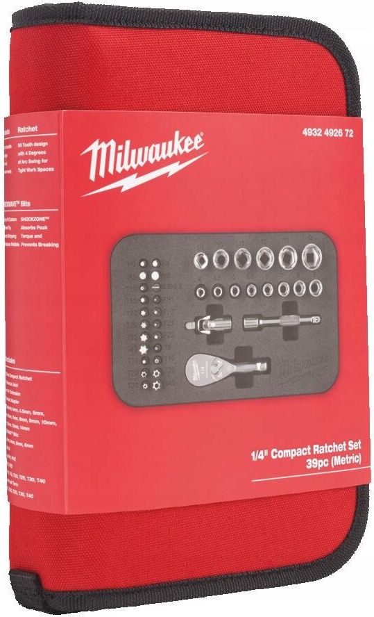 Zestaw narzędziowy Milwaukee Zestaw nasadek Z GRZECHOTKĄ ¼ 4932492672 ...