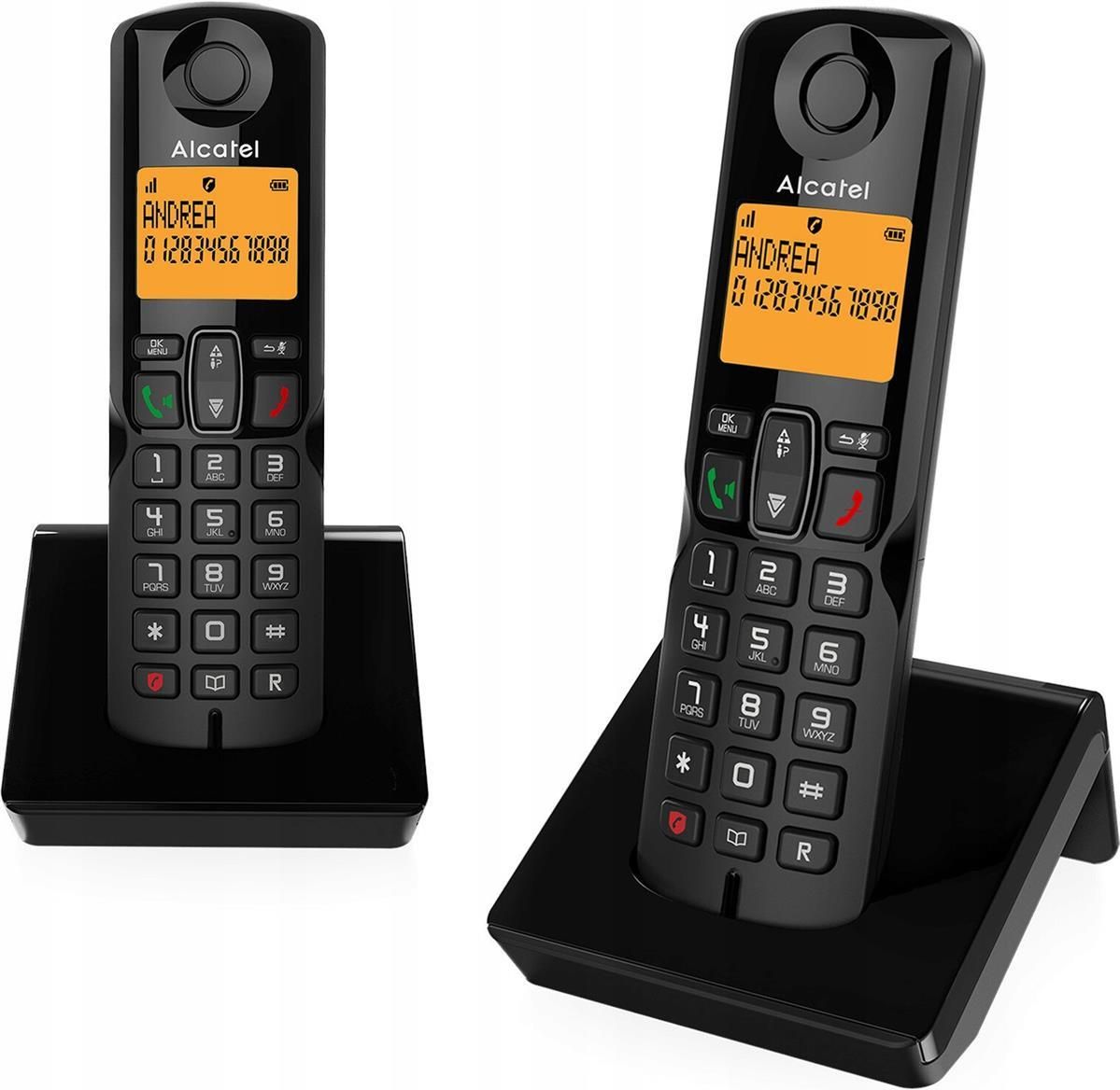 Telefon Alcatel S280 duo, telefon bezprzewodowy DECT z dwoma ...