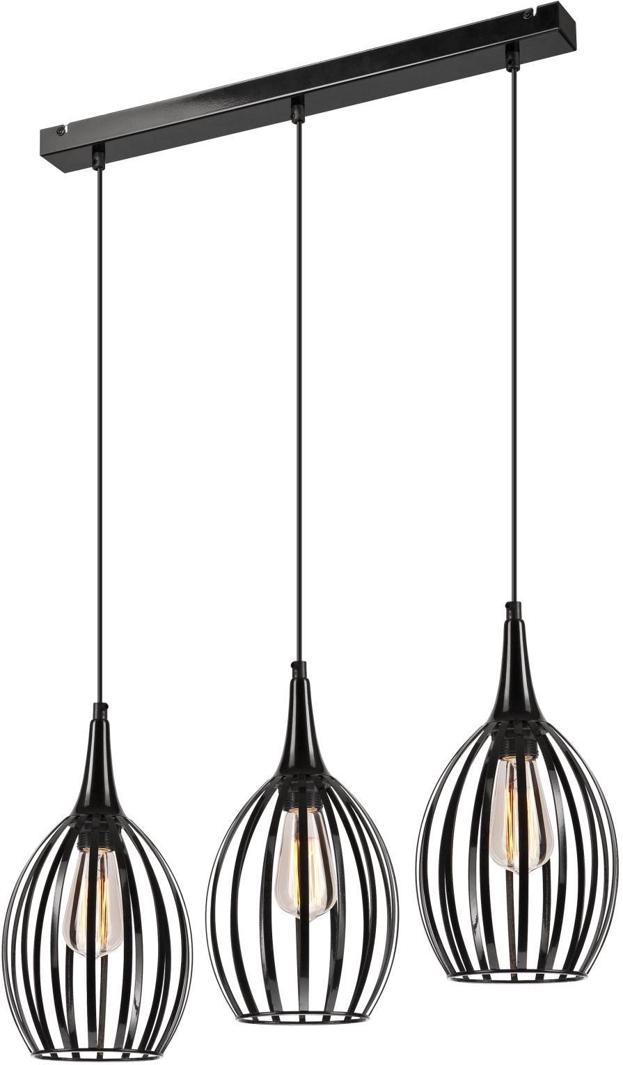 Lamkur Vincent 36809 lampa wisząca zwis 3x60W E27 czarna - Opinie i ...