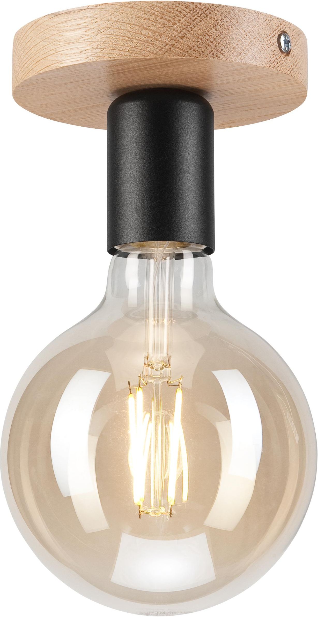 Lamkur Vito Oak 42428 plafon lampa sufitowa 1x60W E27 dąb/czarny ...