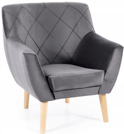 Signal Meble Fotel Kier 1 Velvet Buk Szary Klasyczny Salon 32789 ...