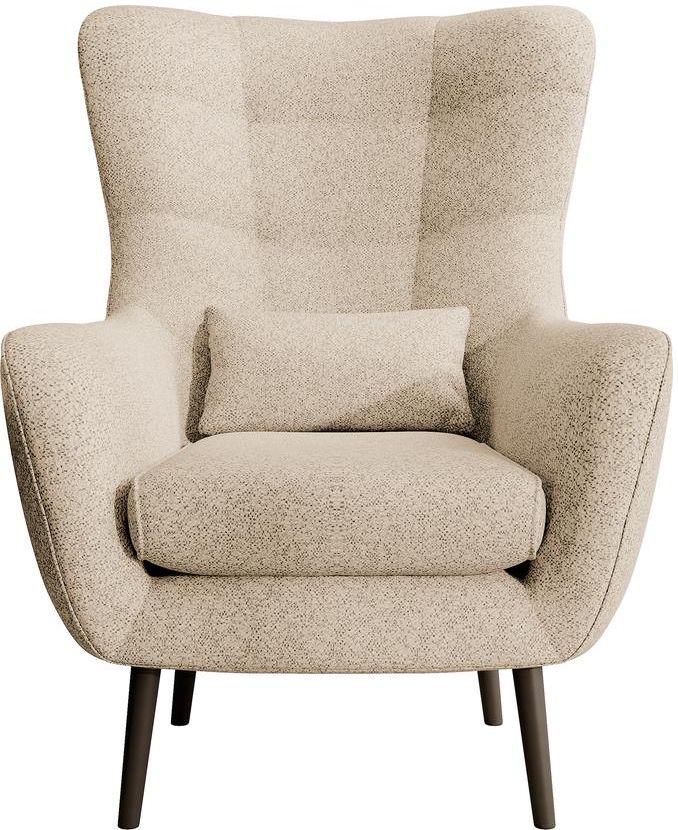 Fotel Wypoczynkowy Uszak Vence Beżowy Boucle Nogi Czarne 139942 ...