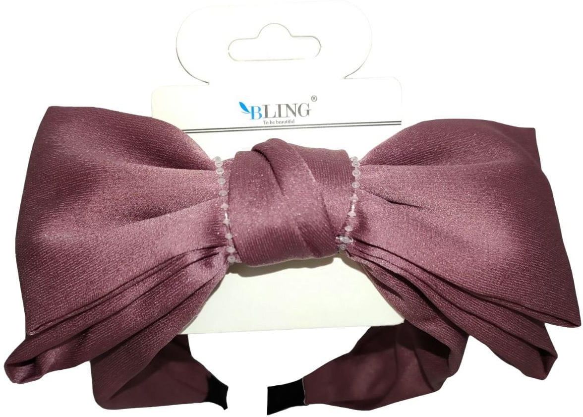Selero Opaska Do Włosów Z Ozdobną Dużą Podwójną Kokardą Bling Fioletowa ...