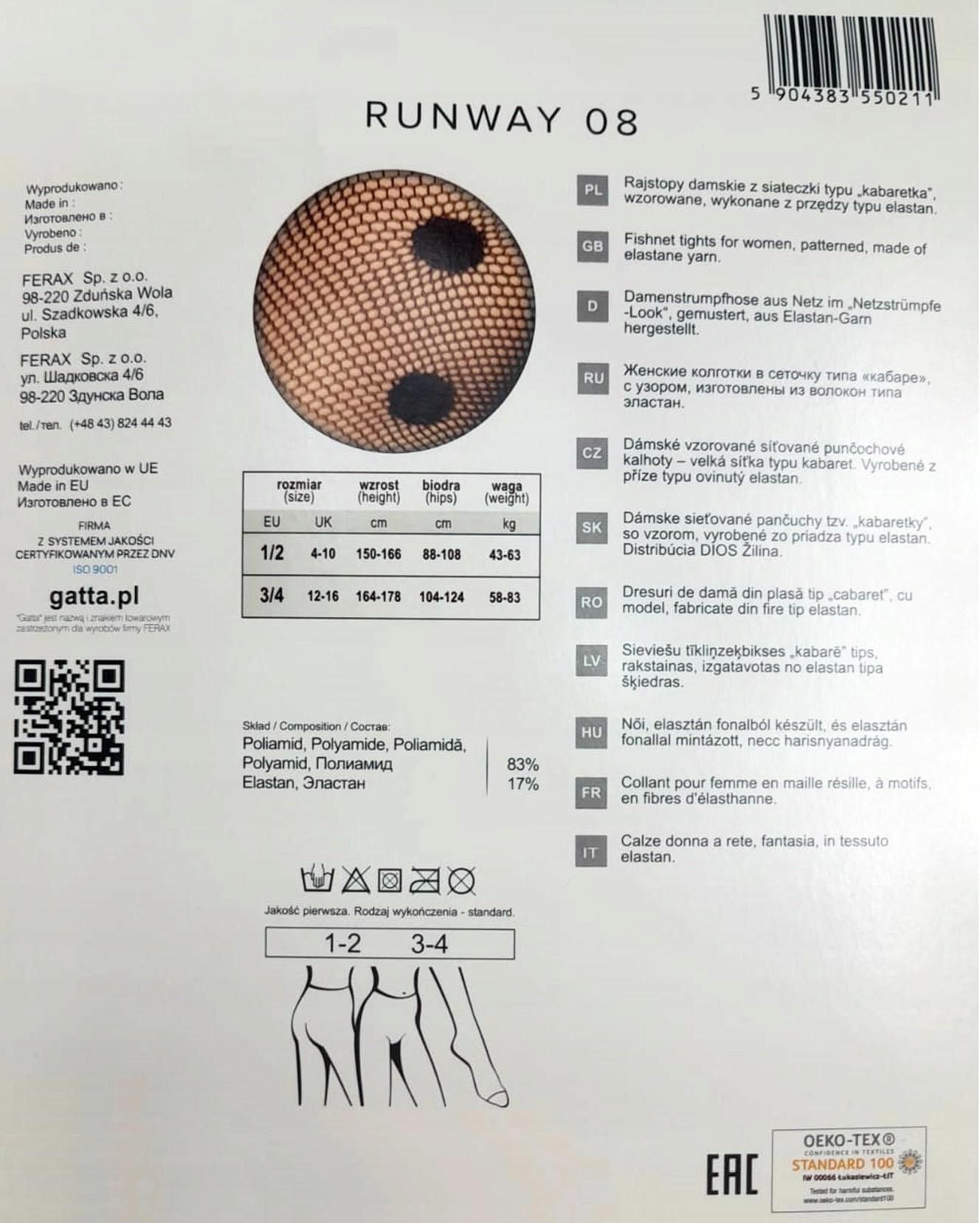 GATTA RUNWAY 08 Rajstopy kabaretki Nero/3-4 - Ceny i opinie - Ceneo.pl