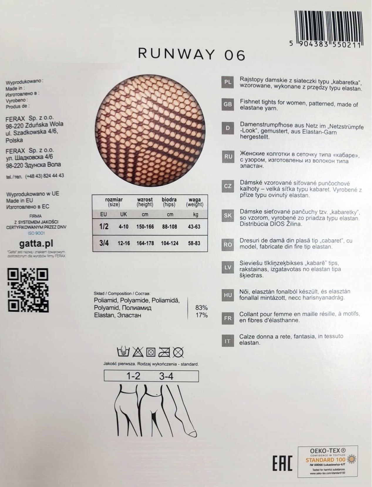 GATTA RUNWAY 06 Rajstopy kabaretki Nero / 1-2 - Ceny i opinie - Ceneo.pl