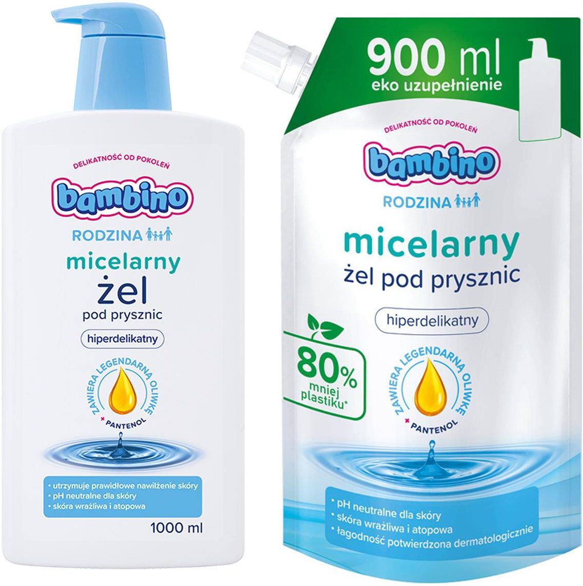 Bambino Rodzina Żel Micelarny Pod Prysznic 1000 ml + Refill 900 ml ...