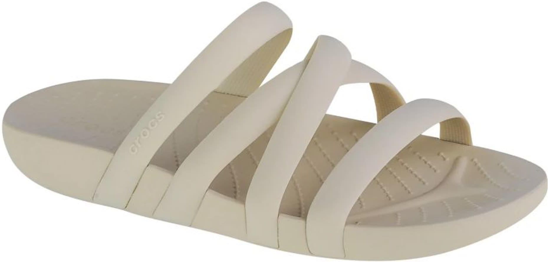 Klapki Crocs Splash Strappy Sandal W 208217 (kolor Beżowy/Kremowy ...