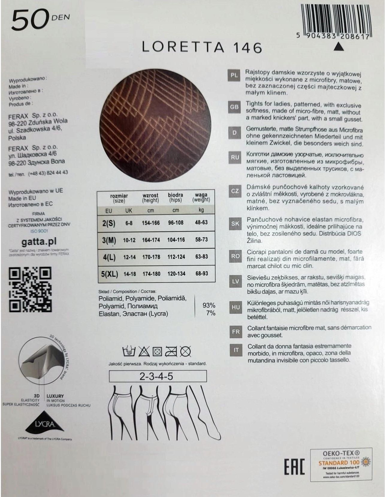 GATTA LORETTA 146 Rajstopy 50 DEN Nero / 5-XL - Ceny i opinie - Ceneo.pl