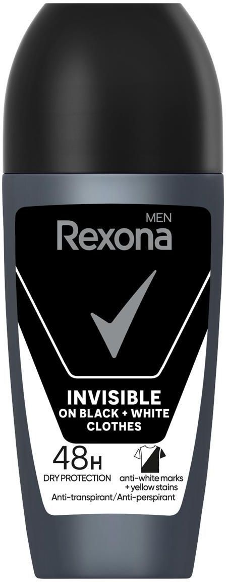 Rexona Men Invisible Black&White Antyperspirant Roll-on 50 ml - Opinie ...