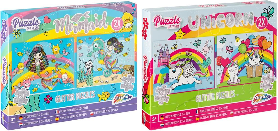 Grafix Puzzle Brokatowe 24 Elementy 20X25Cm 2 Wzory - Ceny i opinie ...