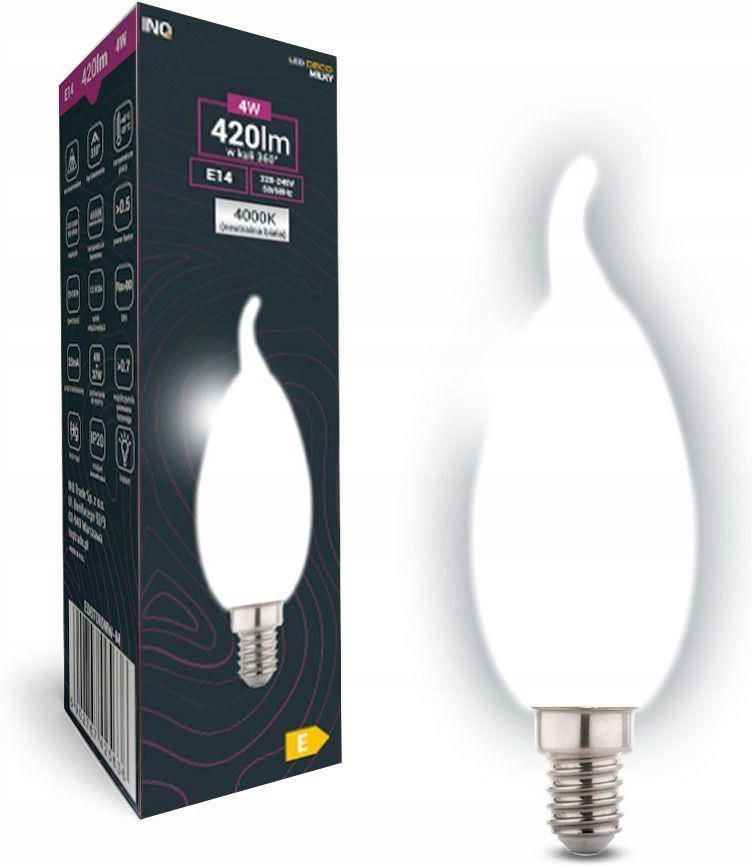 Inq Żarówka Dekoracyjna Led Płomyk E14 230V 4W Neutral (Edbt010Nw ...