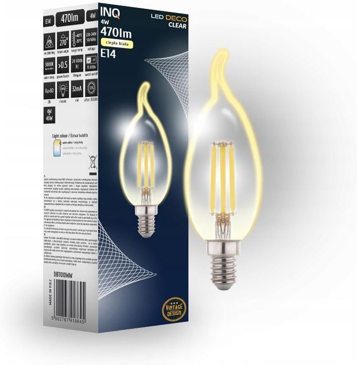 Inq Żarówka Dekoracyjna Led Płomyk E14 230V 4W Neutral (Edbt010Nw ...
