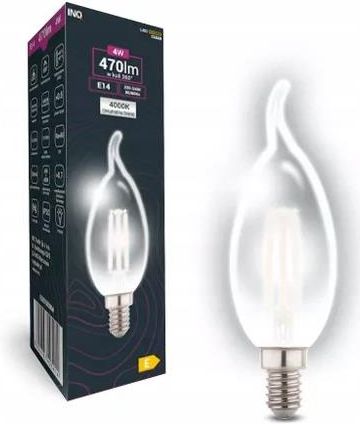 Inq Żarówka Dekoracyjna Led Płomyk E14 230V 4W Neutral (Edbt010Nw ...