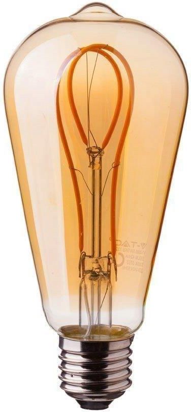 V-Tac Żarówka Led 4,8W E27 Filament Złota Vintage St64 64X143Mm Vt-2066 1800K 300Lm (Sku217220 ...