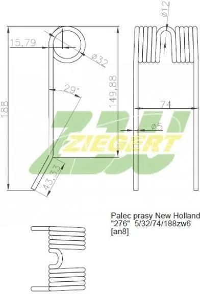 Palec Podbieracza Prasy New Holland 276 80131673, 131673, 80916061 ...
