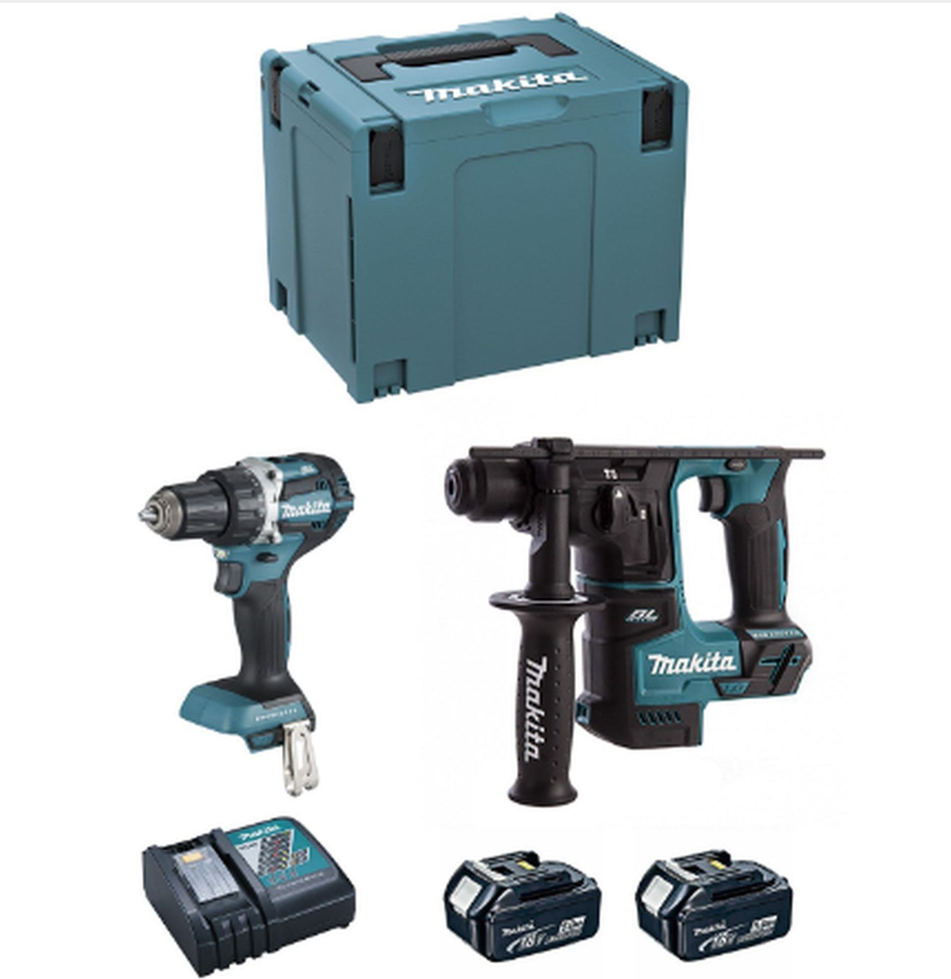 Wiertarko-wkrętarka Makita DLX2271TJ Kit (DDF484 + DHR171 + 2 x 5,0 Ah ...