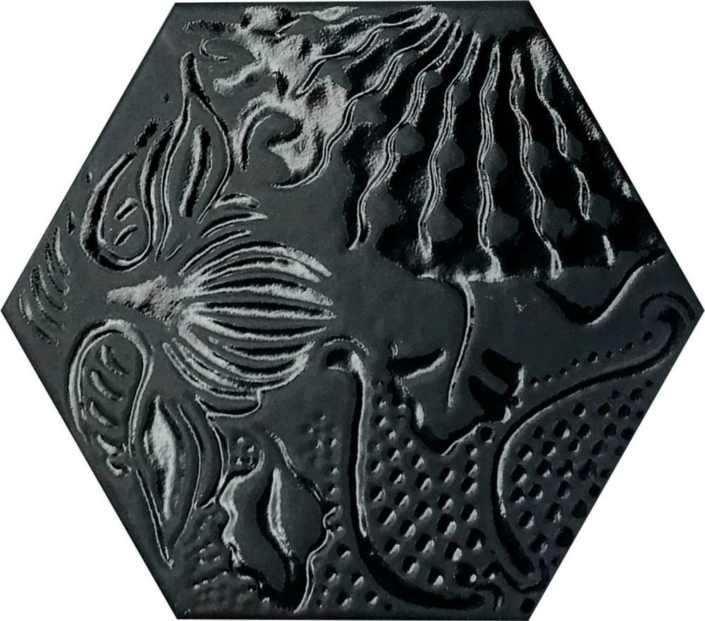 Płytki Codicer Hiszpania Gaudi Lux Black Hex 22x25 - Opinie i ceny na Ceneo.pl