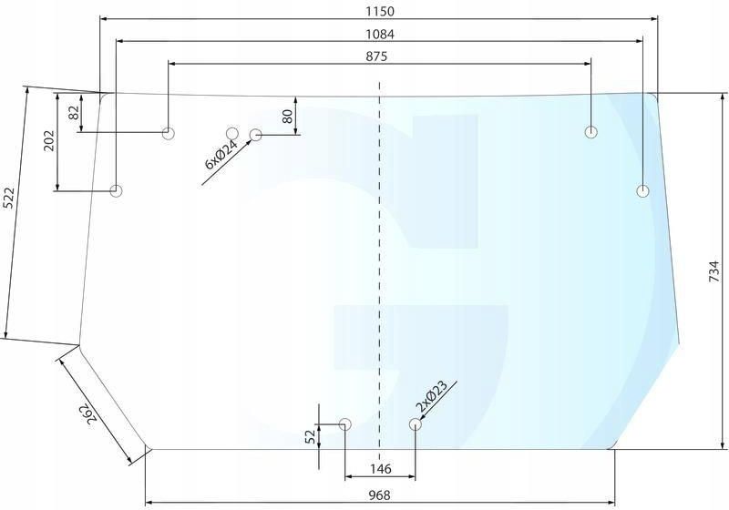 Granit Szyba Tylna Wysokość 730Mm Deutz Agroplus 0.011 0.011.0806.0/10 ...
