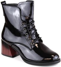 Lakierowane botki damskie na obcasie ocieplane czarne Vinceza 58127 - Ceny i opinie - Ceneo.pl