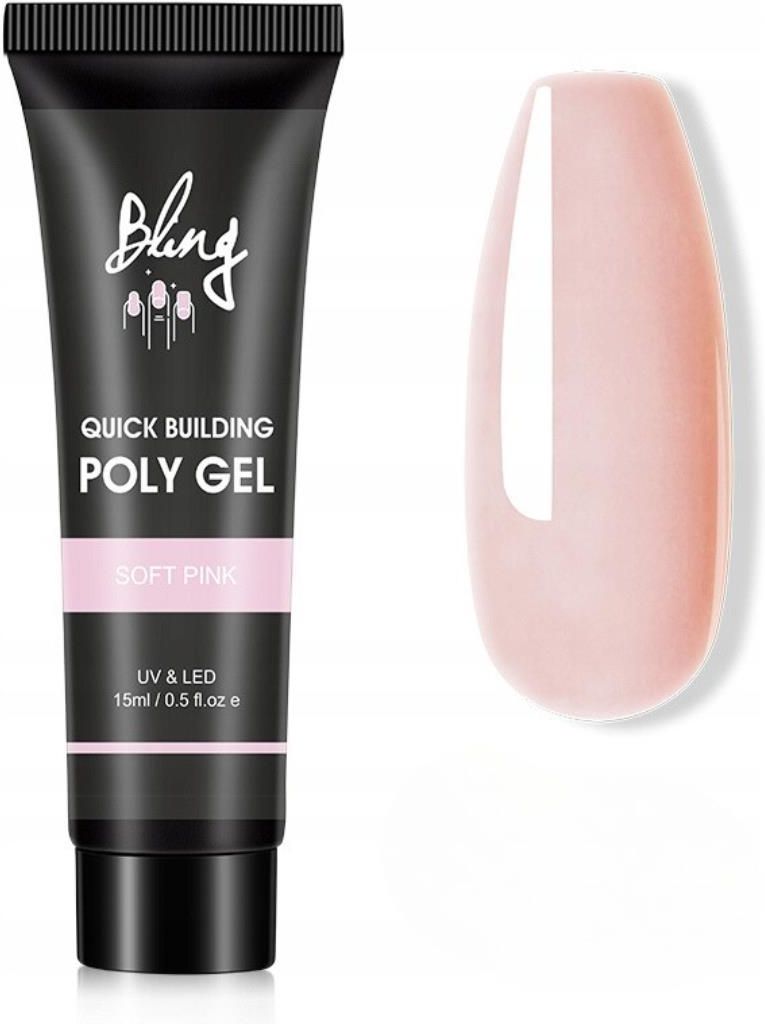 Bling Akrylożel Poly Gel 15 Ml Soft Pink - Opinie i ceny na Ceneo.pl