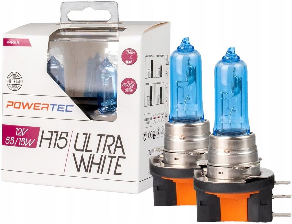 Żarowka samochodowa M Tech Żarówki Powertec Cool Blue Ultrawhite H15 ...