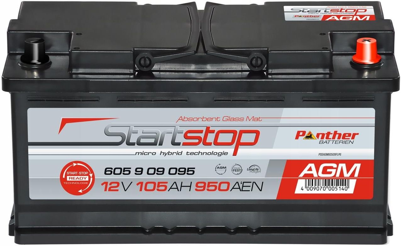 Panther Batterien Akumulator Panther Agm105 12V 105Ah 950A Startstop - Opinie i ceny na Ceneo.pl