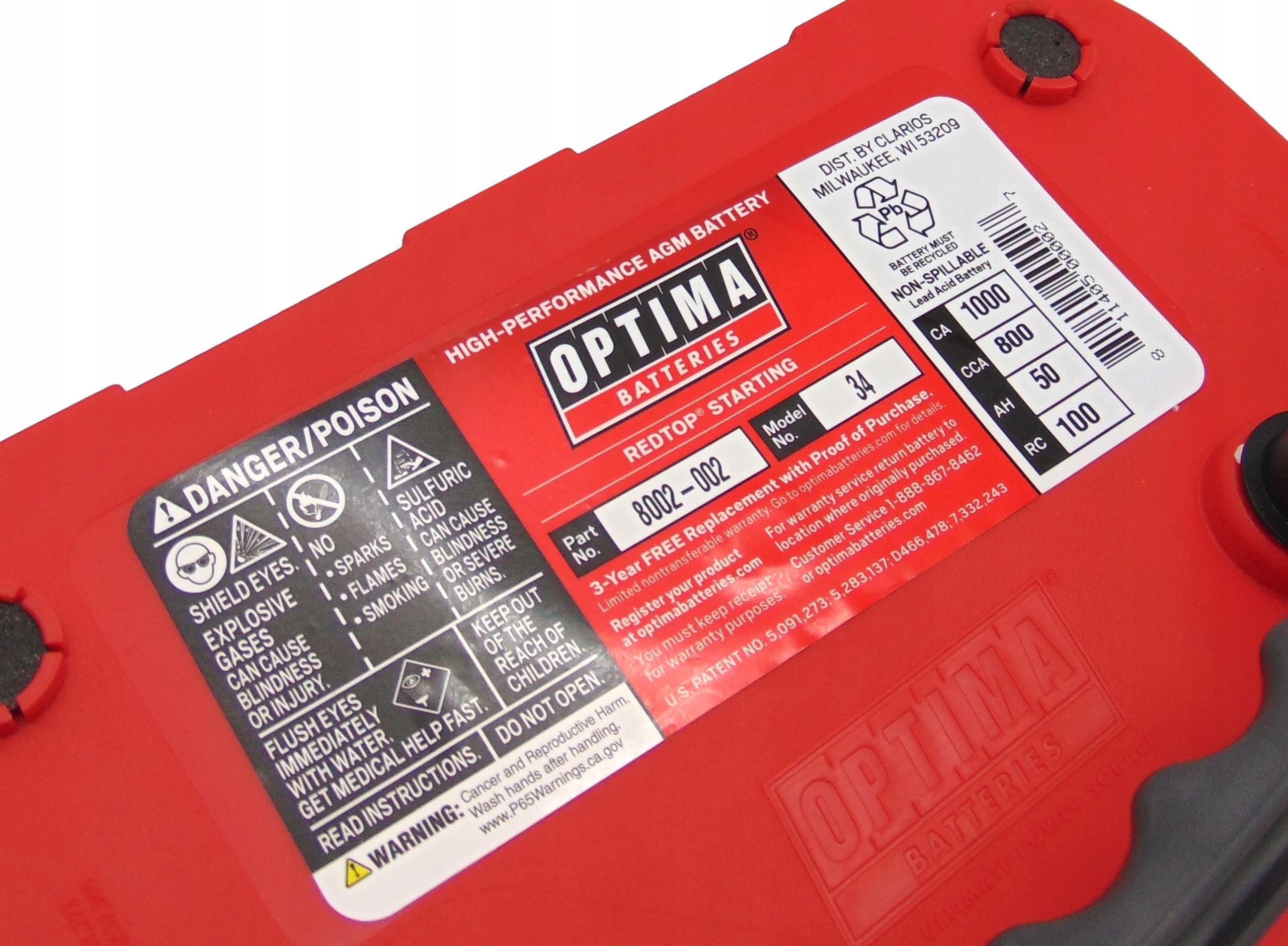 Optima Akumulator Red Top 8002 002 12V 50Ah 1000A - Opinie i ceny na ...