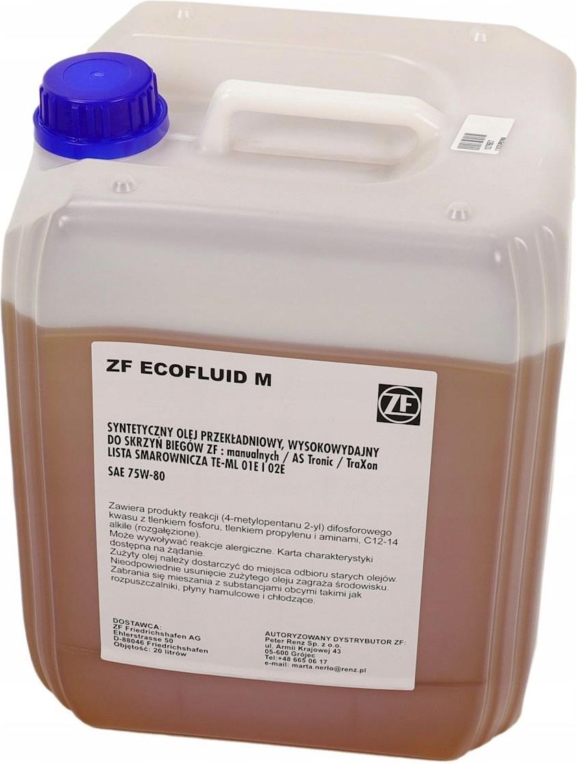 Zf Olej 75W 80 Ecofluid M Gl 4 20L Przekładniowy - Opinie i ceny na ...