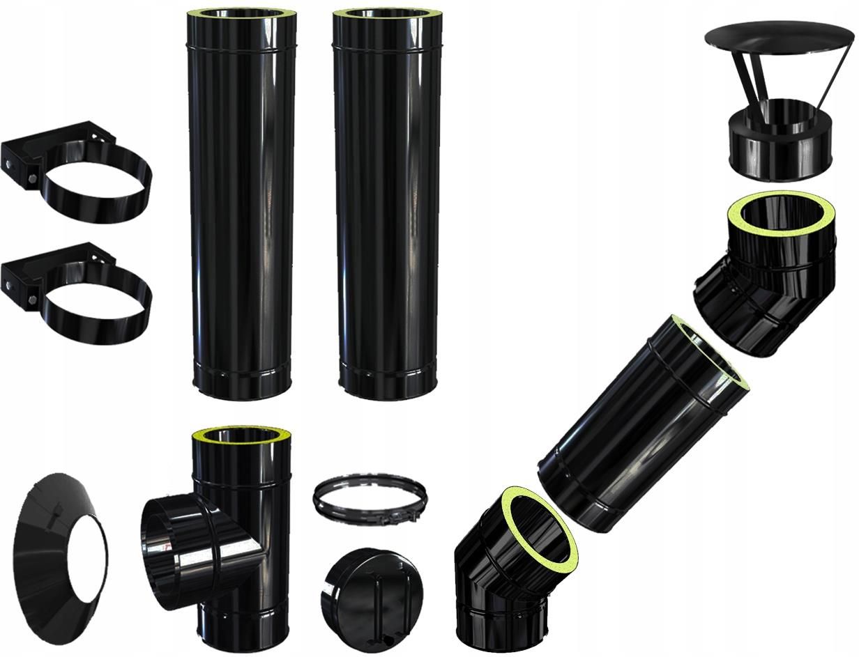 System kominkowy Tk Komin Malowany Izolowany 3M Czarny Dwuścienny 180 - Opinie i ceny na Ceneo.pl