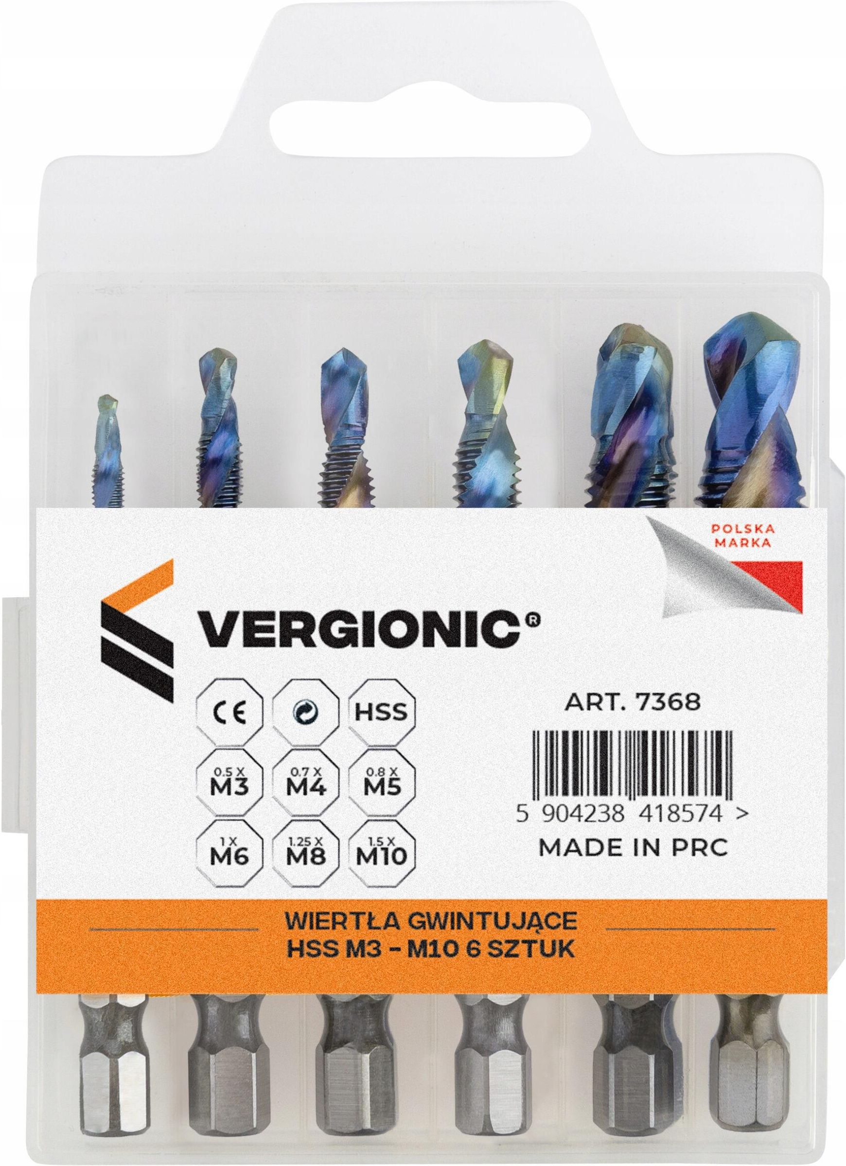 Wiertło Vergionic Wiertła Gwintujące Gwintowniki Hss M3 M10 6szt. 7368 - Opinie i ceny na Ceneo.pl